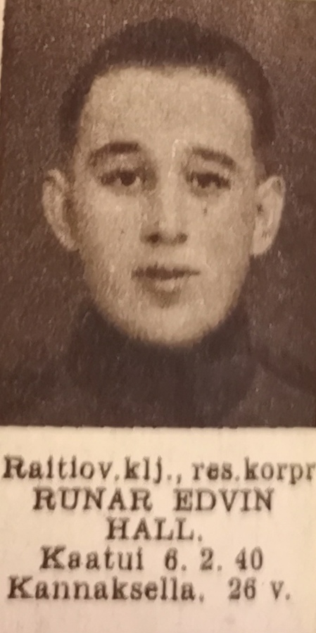 Sotapolku.fi - Hall, Runar Edvin